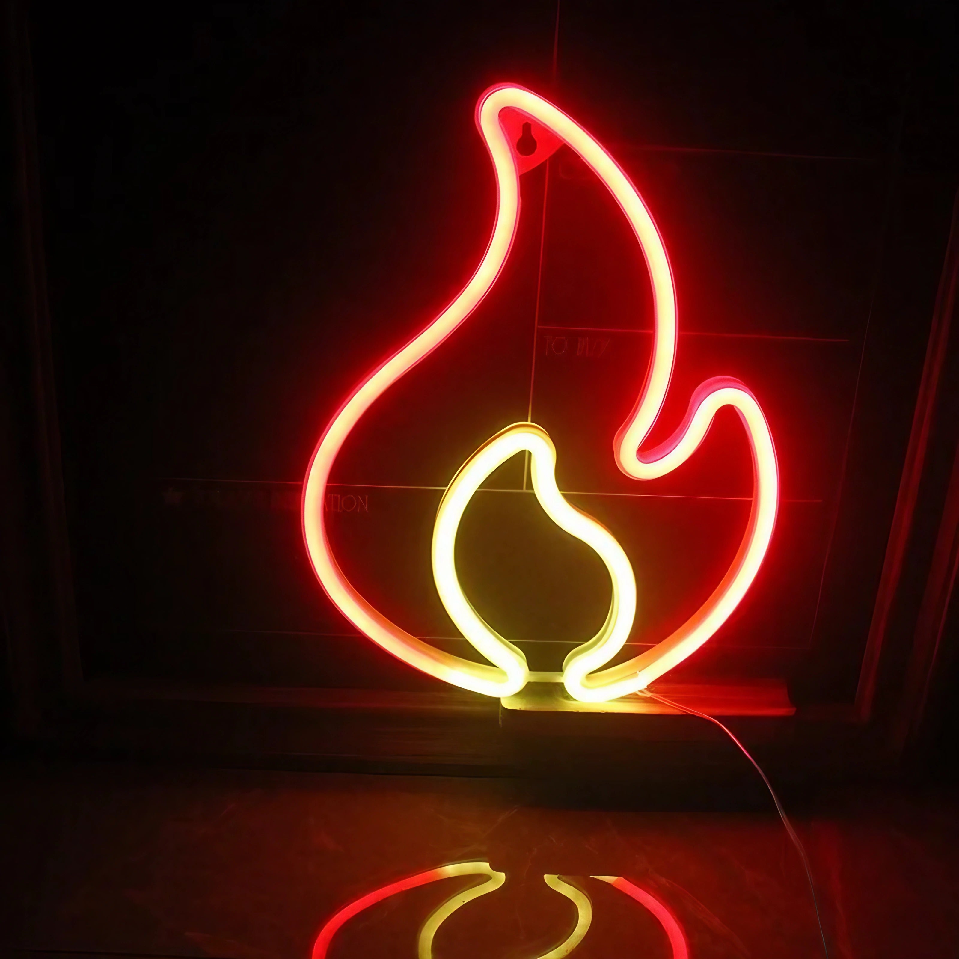 Flame Shaped Neon Sign | The Lamp Deck