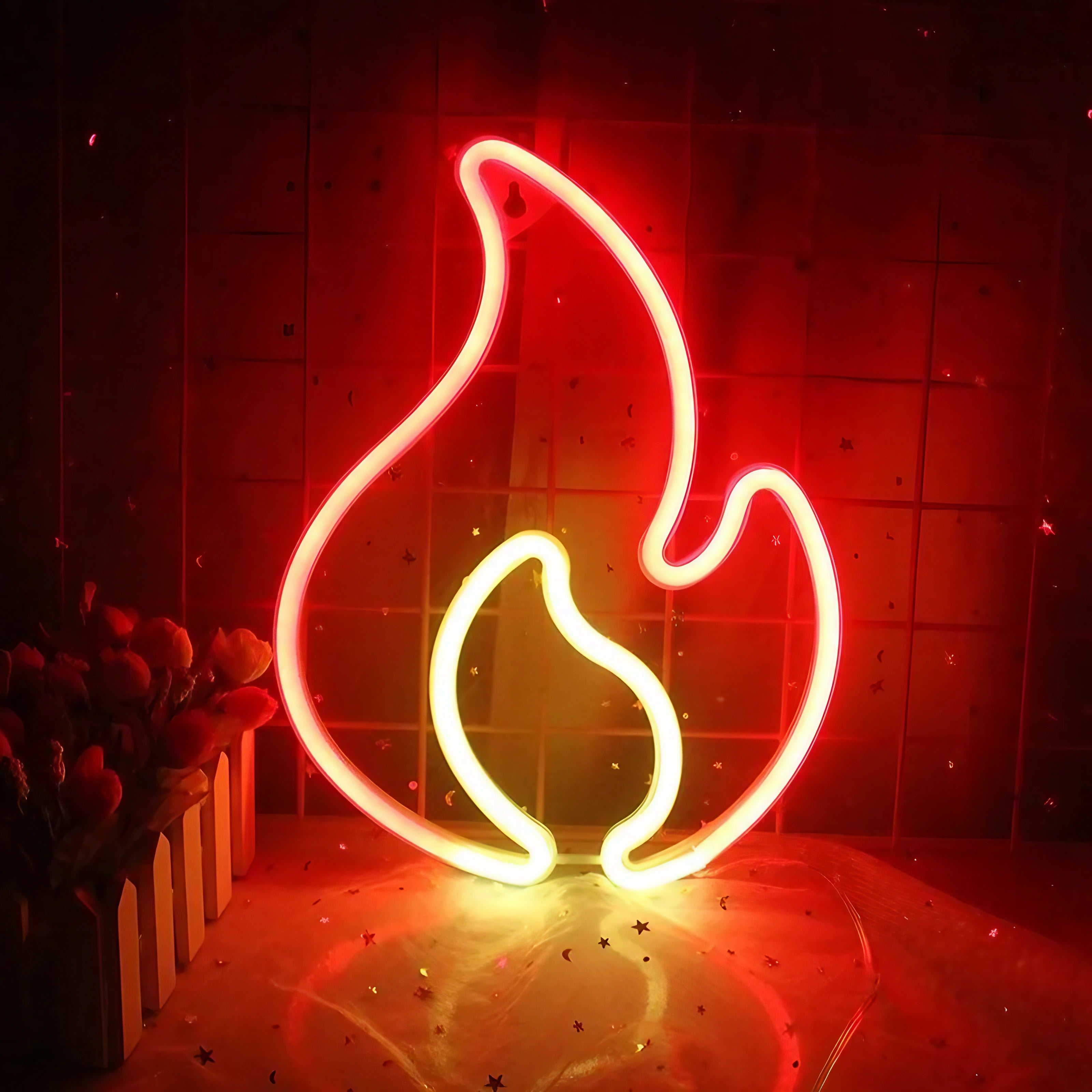 Flame Shaped Neon Sign | The Lamp Deck